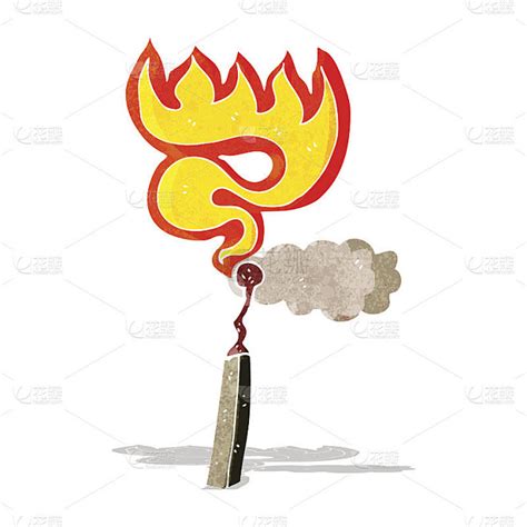 卡通燃烧的火柴