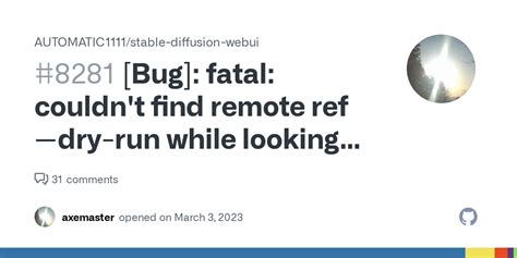 Bug Fatal Couldn T Find Remote Ref Dry Run While Looking For