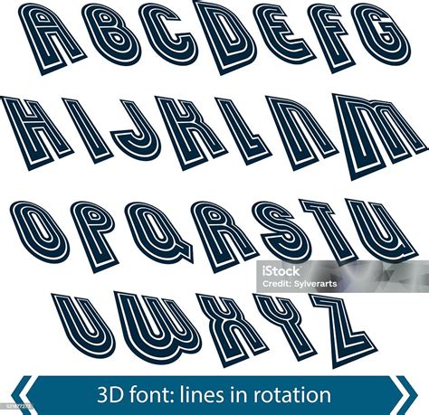 Huruf Pergeseran Dimensi Dengan Efek Rotasi Geometris Ilustrasi Stok