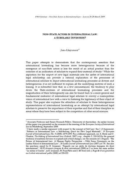 Aspremont Non‐state Actors In International Law Pdf