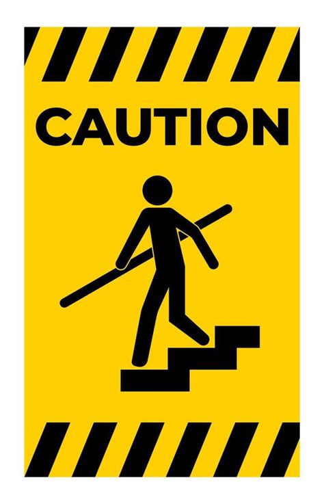 Avoid A Fall Use Handrails Sign 7797822 Vector Art At Vecteezy