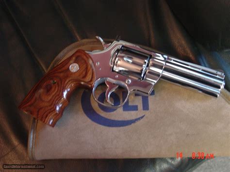 Colt Python4357refinished Nickelcustom Exotic Wood Grips And Bonded