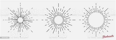 햇살의 집합입니다 빈티지 디자인 요소입니다 흰색 배경에 고립 된 광선입니다 벡터 일러스트 레이 션 개체 그룹에 대한 스톡 벡터 아트 및 기타 이미지 Istock