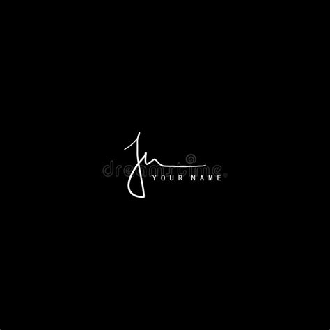 Signature Logo J And N Jn Initial Letter Handwriting Calligraphic