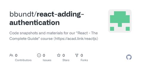 GitHub Bbundt React Adding Authentication Code Snapshots And Materials For Our React The