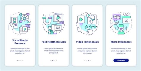Premium Vector Healthcare Marketing Strategies Onboarding Mobile App