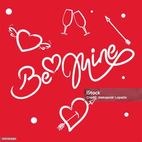 행복 한 발렌타인 데이 텍스트 빨간 그라데이션 배경에 손으로 글자 타이포그래피 포스터 벡터 그림입니다 0명에 대한 스톡 벡터 아트 및 기타 이미지 Istock