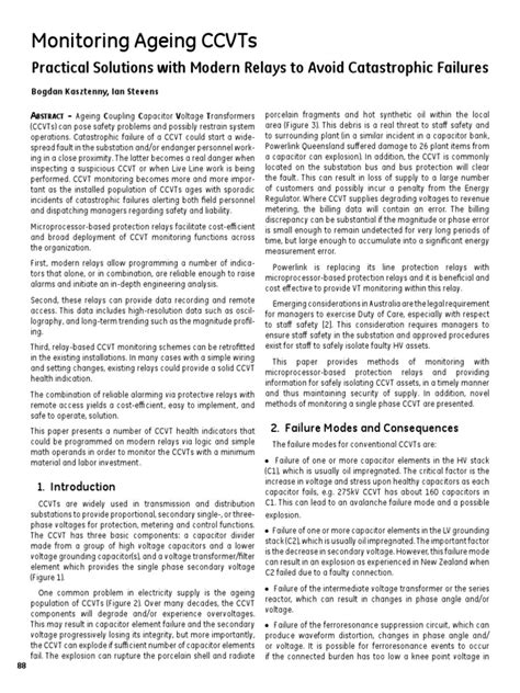 Monitoring Ageing Ccvts Pdf Capacitor Relay