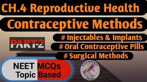 Contraceptive Methods Part Birth Control Class Th Ncert Biology
