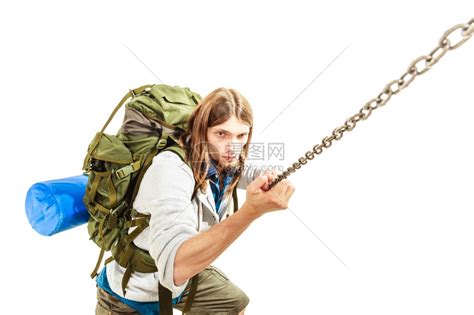 山徒登爬岩背包徒登爬岩年轻人积极的生活方式冒险白种背景孤立无援高清图片下载 正版图片304155016 摄图网