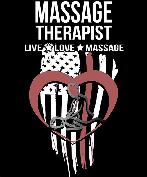 Massage Therapist T Live Love Massage American Flag T Drawing By