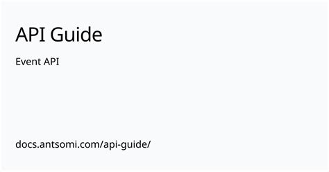 Event Api Api Guide