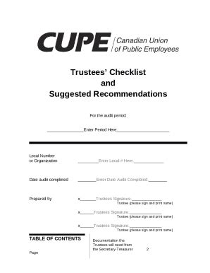Trustees Checklist Doc Template PdfFiller