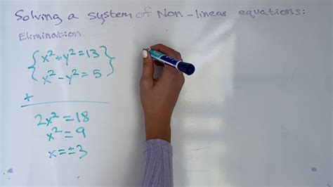 Nonlinear Equations Elimination Method Youtube