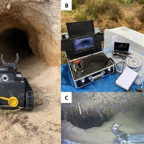 A Wombat Robot About To Enter Burrow B Ground Control Station With
