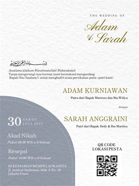 Contoh Gambar Undangan Pernikahan Digital Statis Png Wedding