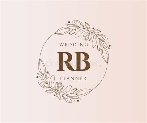 Rb Initials Letter Wedding Monogram Logos Collection Hand Drawn Modern