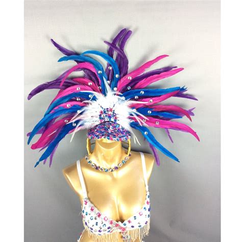 Samba Rio Carnival Costume White Feather Headdress Hot Sale Etsy