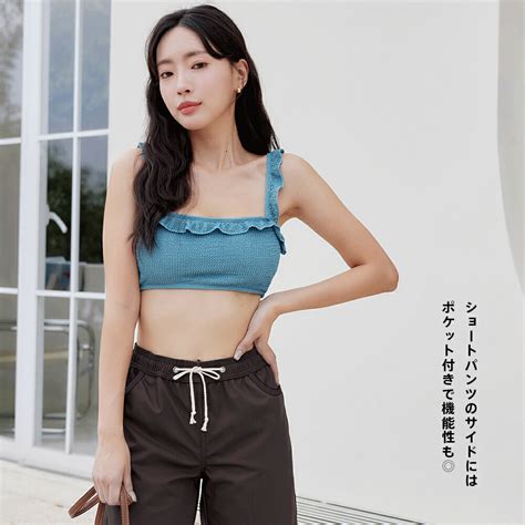 【楽天市場】水着 レディース 体型カバー ビキニ 長袖シャツ ラッシュガード ショートパンツ 4点セット ハイウエスト セパレート フード付き