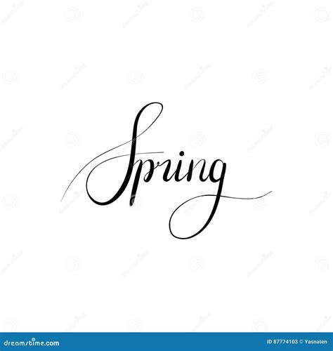 Vector Spring Hand Drawn Calligraphy Imitation Stock Illustration