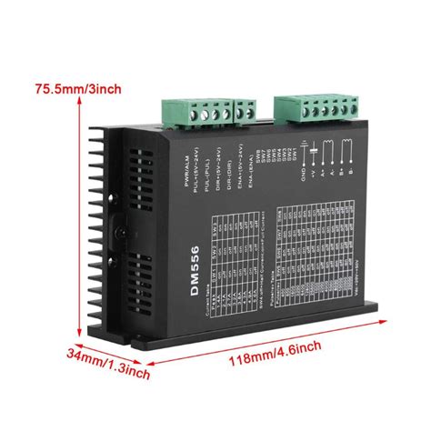 twotrees dm556 1 8 5 6a 20 50vdc 2phase low speed smoothly microstep for cnc digital stepper