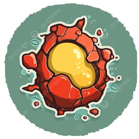 금이 간 계란 클립 아트에 대한 벡터 스티커 고립 된 만화 균열 스티커 디자인 상표 Png 일러스트 및 벡터 에 대한 무료