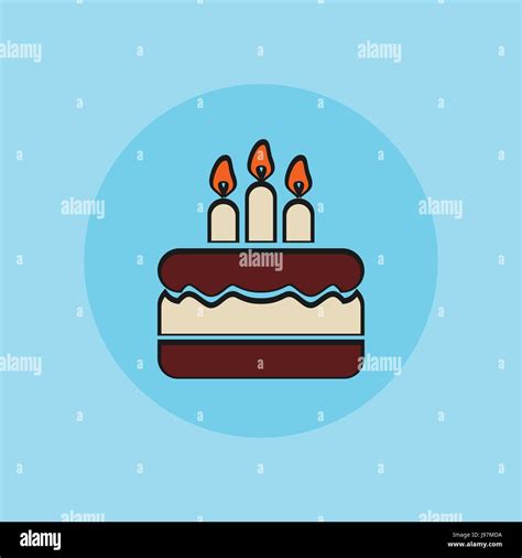 Birthday Cake Vector Sign Flat Illustration Icon Stock Vector Image