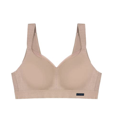 Sloggi Basic Sporty Padded Bra With Mesh In Light Brown Triumph