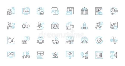 Budget Management Linear Icons Set Frugality Economy Saving