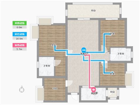 成都市华润龙湾御府户型图 4室2厅2卫1厨 132 00平方米 酷家乐