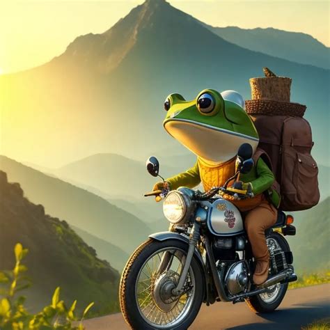 Frog Solo Rider On Royal Enfield Exploring World Leonardo Prompt