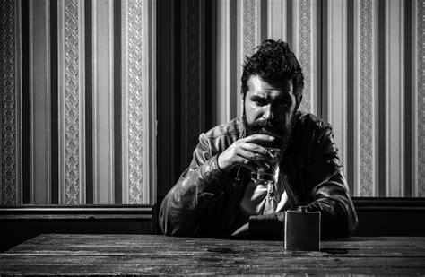 Premium Photo Degustation Tasting Expensive Whiskey Bearded Man With