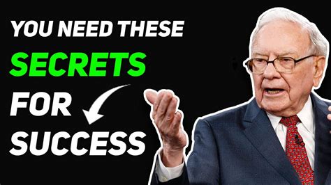 Warren Buffett You Need These Secrets For Success Youtube
