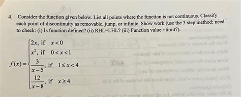 Solved 4 Consider The Function Given Below List All Points Chegg