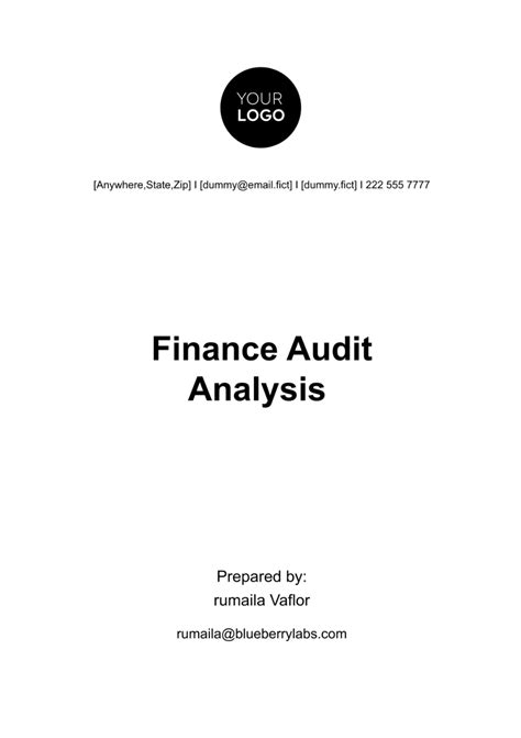 Free Finance Audit Analysis Template To Edit Online