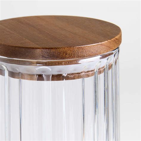 Large Plisse Glass Canister With Wood Lid By Laura Kim Reviews