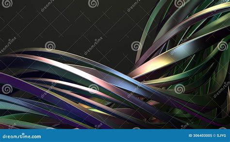 Chrome Rainbow Reflective Wavy Metal Beveled Column Gentle Curve Luxury Bezier Curve Art Elegant