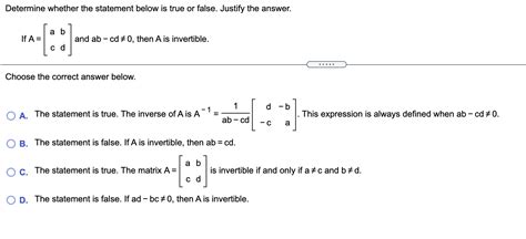 Solved Determine Whether The Statement Below Is True Or