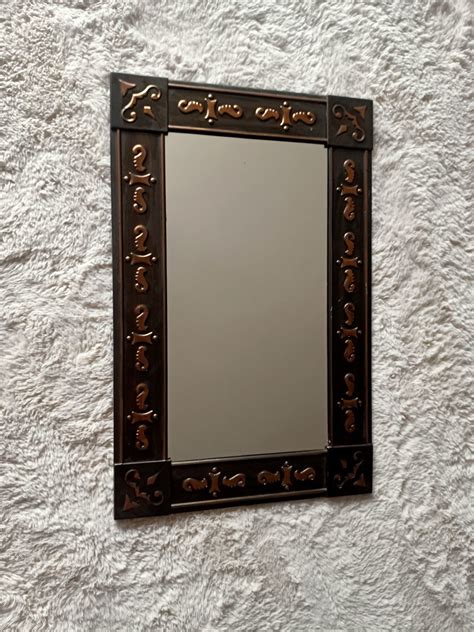 Stylowe Stare Lustro PRL Vintage Retro Dekoracja Ozdoba Bibeloty