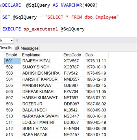 Sql Server Spexecutesql Sql Bi Tutorials
