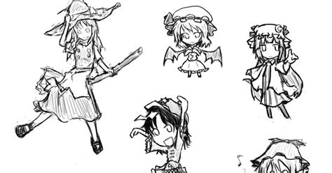 落書き デフォルメとか練習落書き バチのマンガ 東方 デフォルメ Pixiv