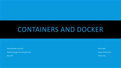 Containers And Docker Ppt
