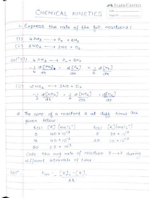 Ch 3 Chem Kinetics Problems Pdf Chemistry Physical Chemistry