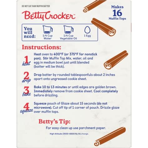 Betty Crocker Muffin Tops Mix Cinnamon With Topping 134 Oz King Soopers