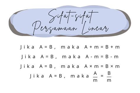 Foto Sifat Sifat Persamaan Linear