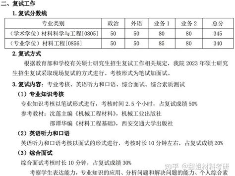 24材料考研择校 西安交通大学考情分析 知乎