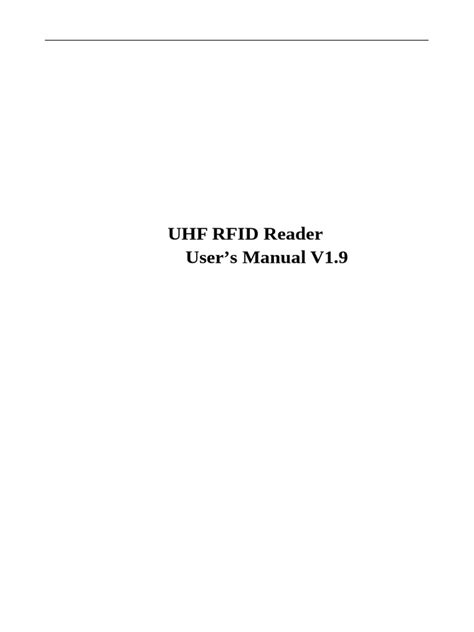 Rfid Reader Manual For Engineers Pdf Radio Frequency Identification Computing
