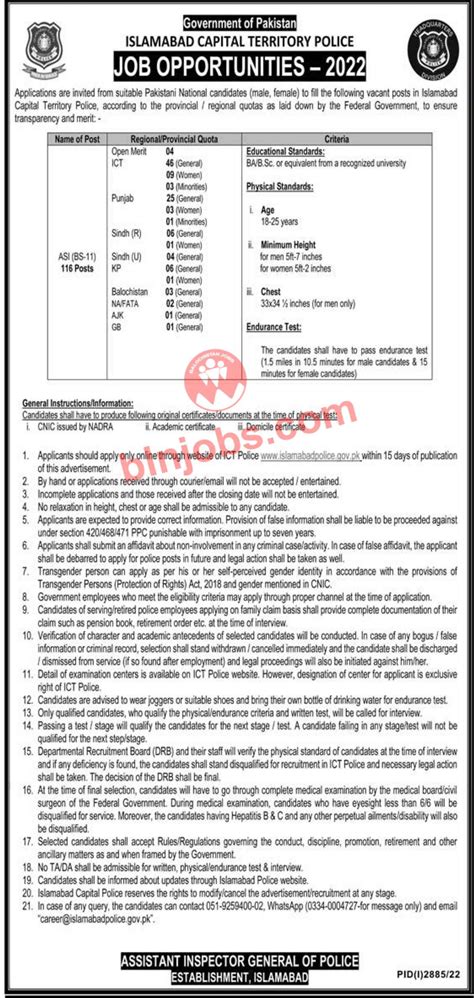 Islamabad Police Asi Jobs 2022 Online Apply Balochistan Jobs
