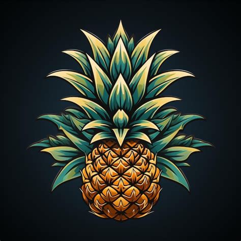 Logo De Dibujos Animados Fruta De Piña Foto Premium