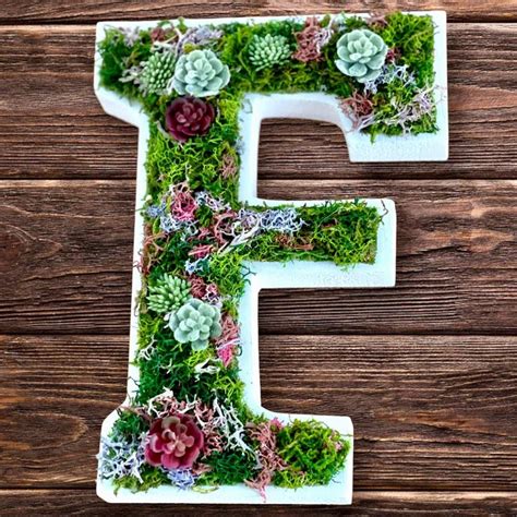 Moss Art Letters Wall Hangings Succulent Art Nursery Monogram Moss